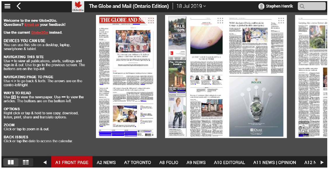 Globe2Go HTML 5 Site Navigation