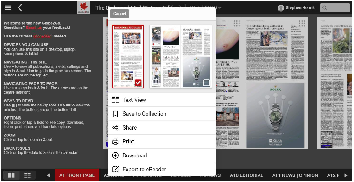 Globe2Go HTML 5 Site Navigation