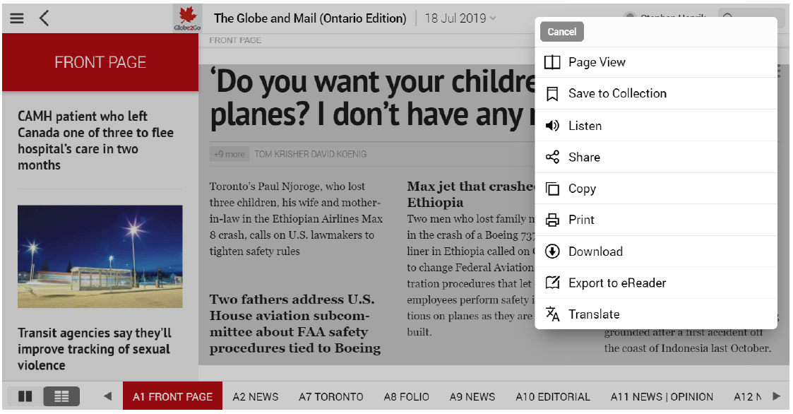 Globe2Go HTML 5 Site Navigation